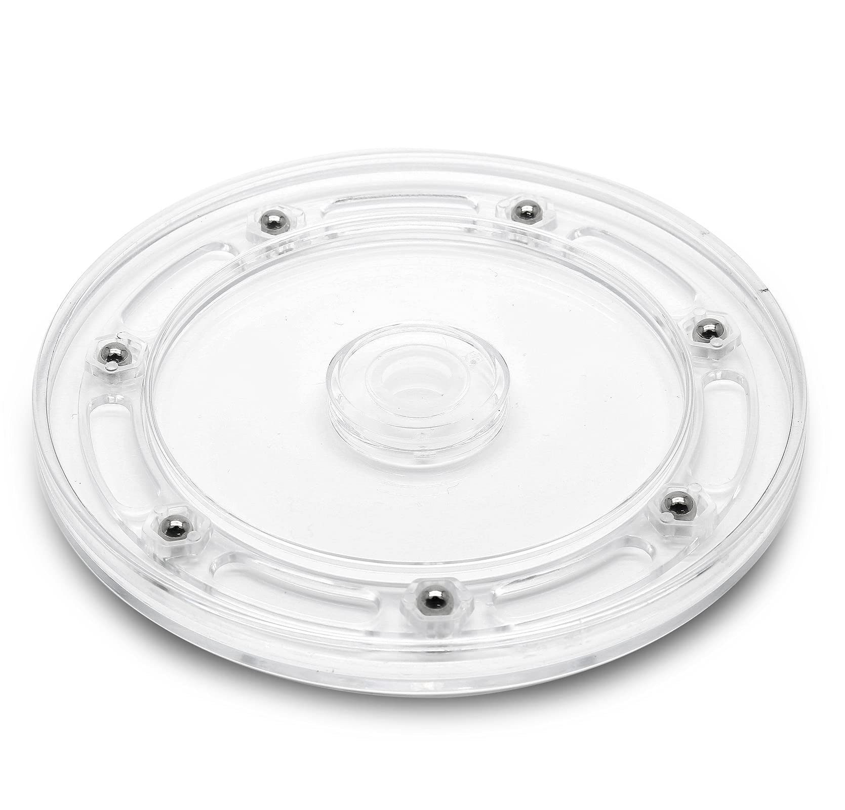 Zorveiio 6 Inch Acrylic Turntable Organizer, Clear 360 Degree Rotation Round Turntable for Kitchen Pantry Table Countertop Cabinet Decorating