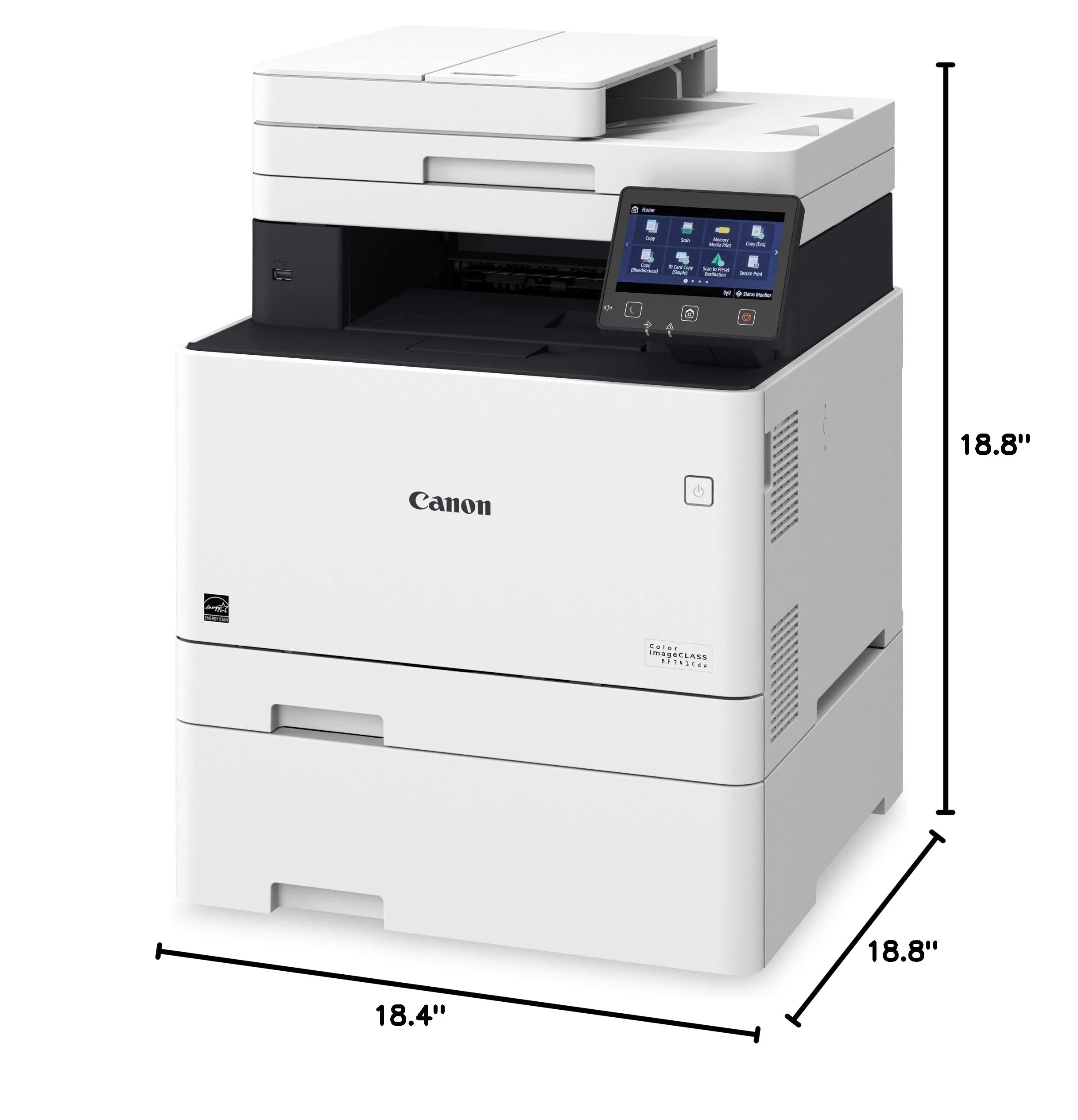 Canon imageCLASS Series Wireless Color All-in-One Laser Printer, Multifunction, Up to 28 ISO ppm, Mobile-Ready, Duplex Compatible with Alexa, Bundle JAWFOAL Printer Cable White