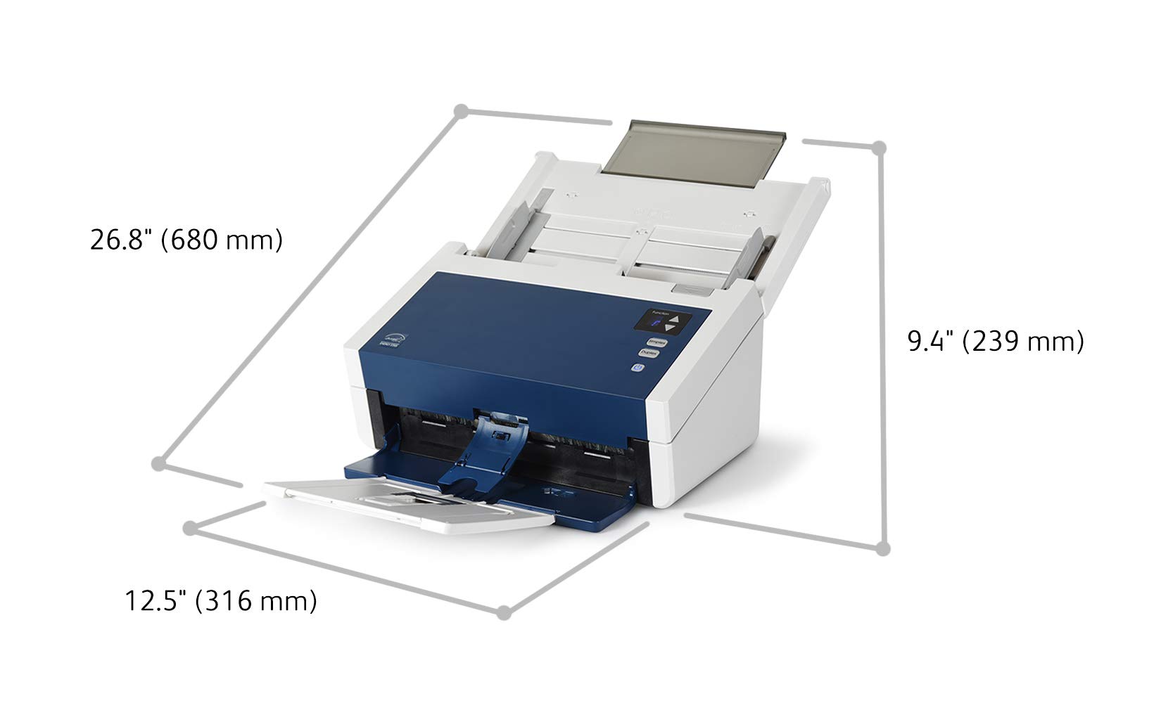Visioneer Xerox DocuMate 6440 Duplex Document Scanner for PC and Mac, Automatic Document Feeder (ADF), white & navy (XDM6440-U)