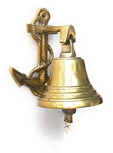 Anchor Ship Bells - Large Dinner Call Bell Indoor Outdoor Wall Mount Decorative Bell Loud House Bell for Door Pub Office Last Order School Call Bells