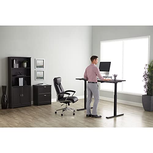 RealspaceĀ® Magellan Pneumatic Height-Adjustable Standing Desk, 60"W, Cherry