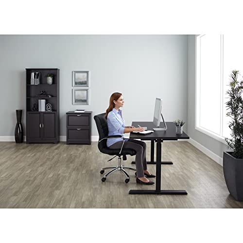 RealspaceĀ® Magellan Pneumatic Height-Adjustable Standing Desk, 60"W, Cherry
