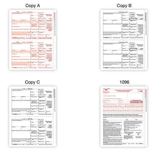 Office Depot® Brand 1099-MISC Laser Tax Forms with Software, 4-Part, 2-Up, 8-1/2" x 11", Pack of 25 Forms