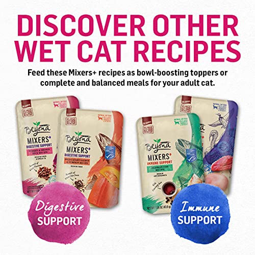 Beyond Purina Mixers+ Natural Cat Food Complement, Immune Support Chicken Bone Broth - (2 Packs of 8) 1.55 oz. Boxes