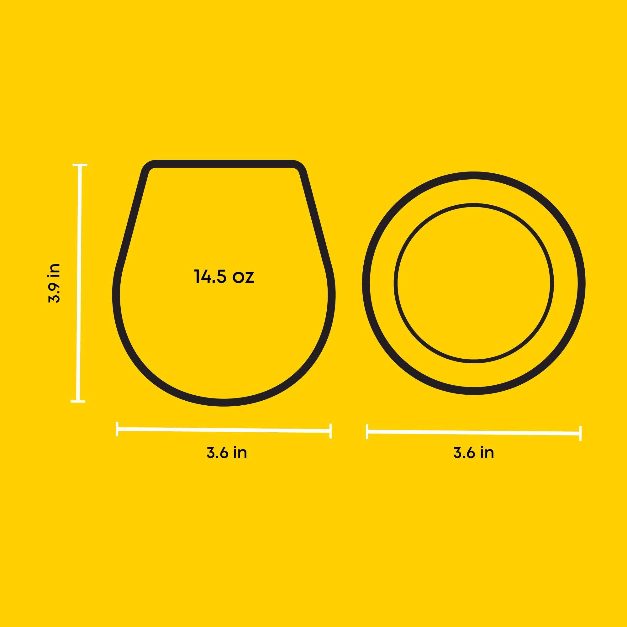 JoyJolt Spirits Stemless Wine Glasses for Red or White Wine (Set of 4)-15-Ounces