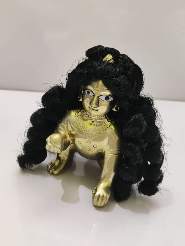 laddu Gopal Designer Culry Hairs/Radha Rani Hairs/Radha Rani Designer Hairs/Heavy Hairs / Size 3NO / RK_882