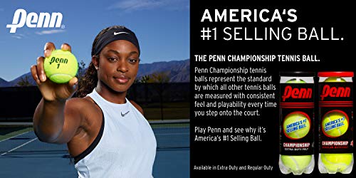 Penn Championship Tennis Balls - Regular Duty Felt Pressurized Tennis Balls - 12 Cans, 36 Balls