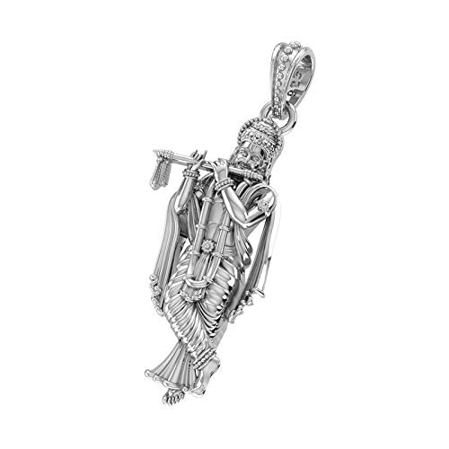 Generic Sterling Silver (92.5% purity) Lord Krishna/Radha Krishna/Bal Gopal Pendant/Locket for Men & Women