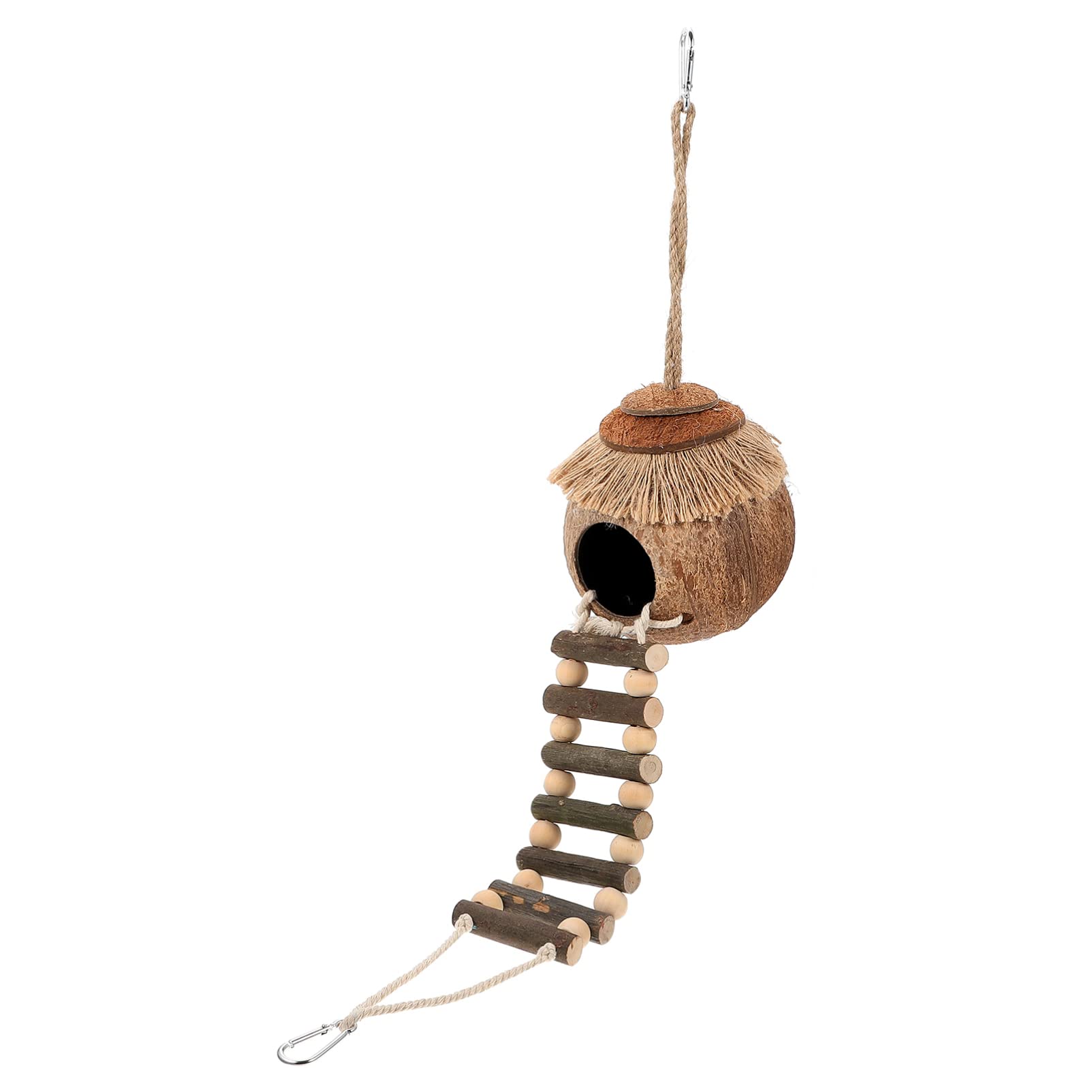 POPETPOP 2 Pcs Parrot Coconut Shell Nest Hamster Bed Natural Hanging Bed Hamster Hanging Bed Warm Sleeping Bag Hamster Warm Bed Pet Supplies Bird Resting Bed Hamster Hanging Nest Bird Nest