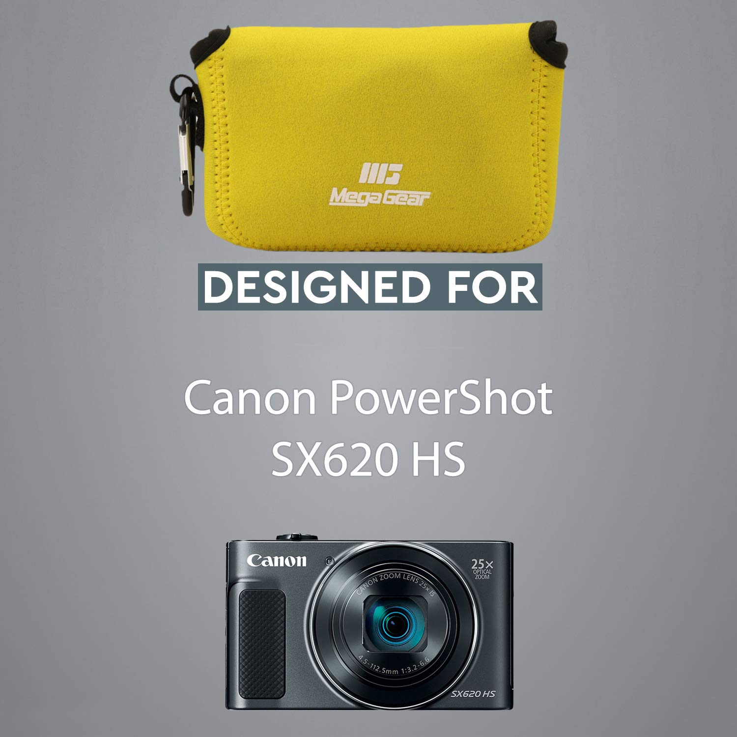 MegaGear MG1837 Ultra Light Neoprene Camera Case Compatible with Canon PowerShot SX620 HS - Yellow