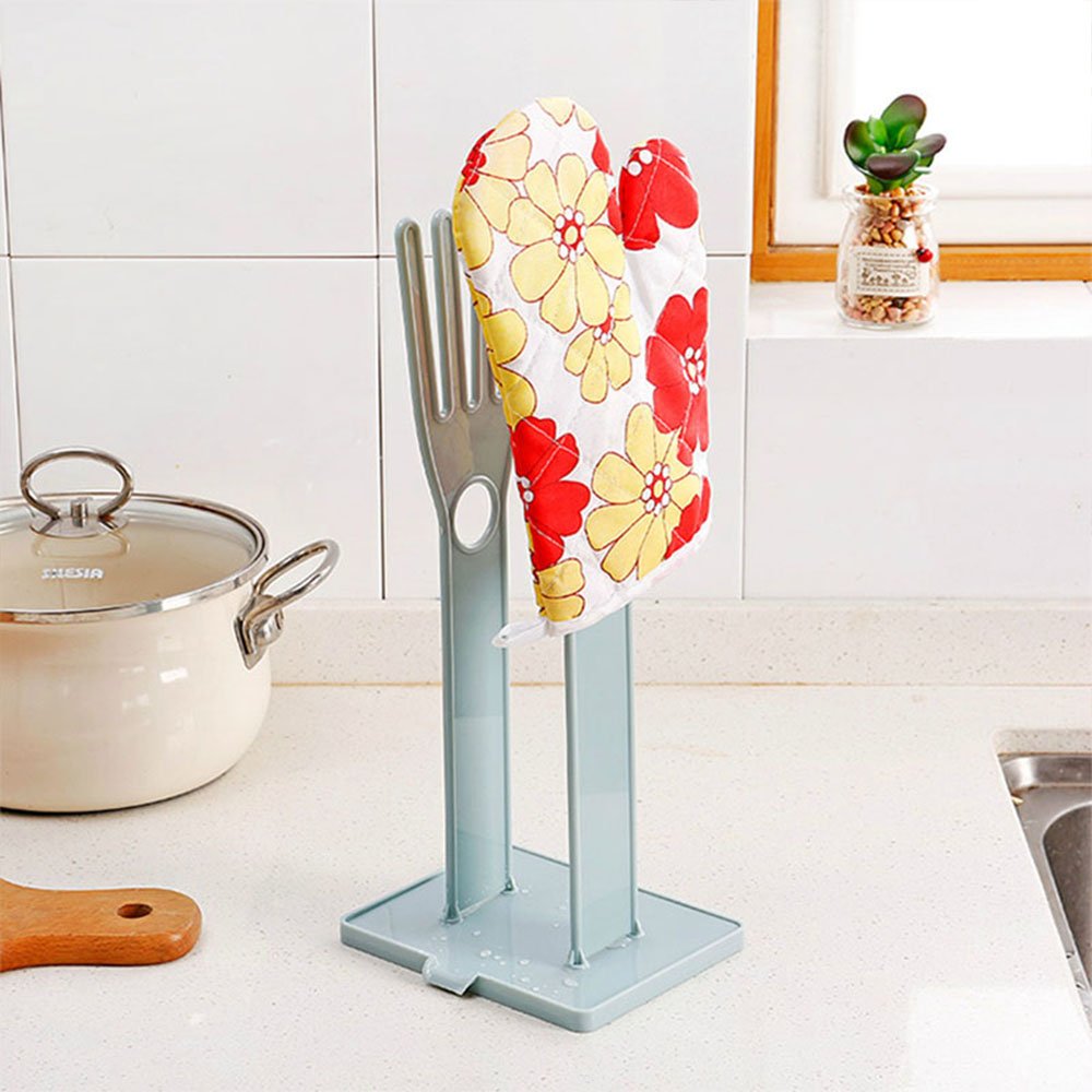Everyfit Glove Drain Rack Glove Stand Holder Plastic Sink Stand Towel Storage Multi Use Tool, Towel Storage Holders, Kitchen Sink Shelf Food Storage Bag Holder gloves drying accessories holder (Blue)