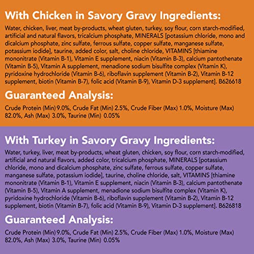 Purina Friskies Gravy Wet Cat Food Variety Pack, Extra Gravy Chunky - (24) 5.5 oz. Cans