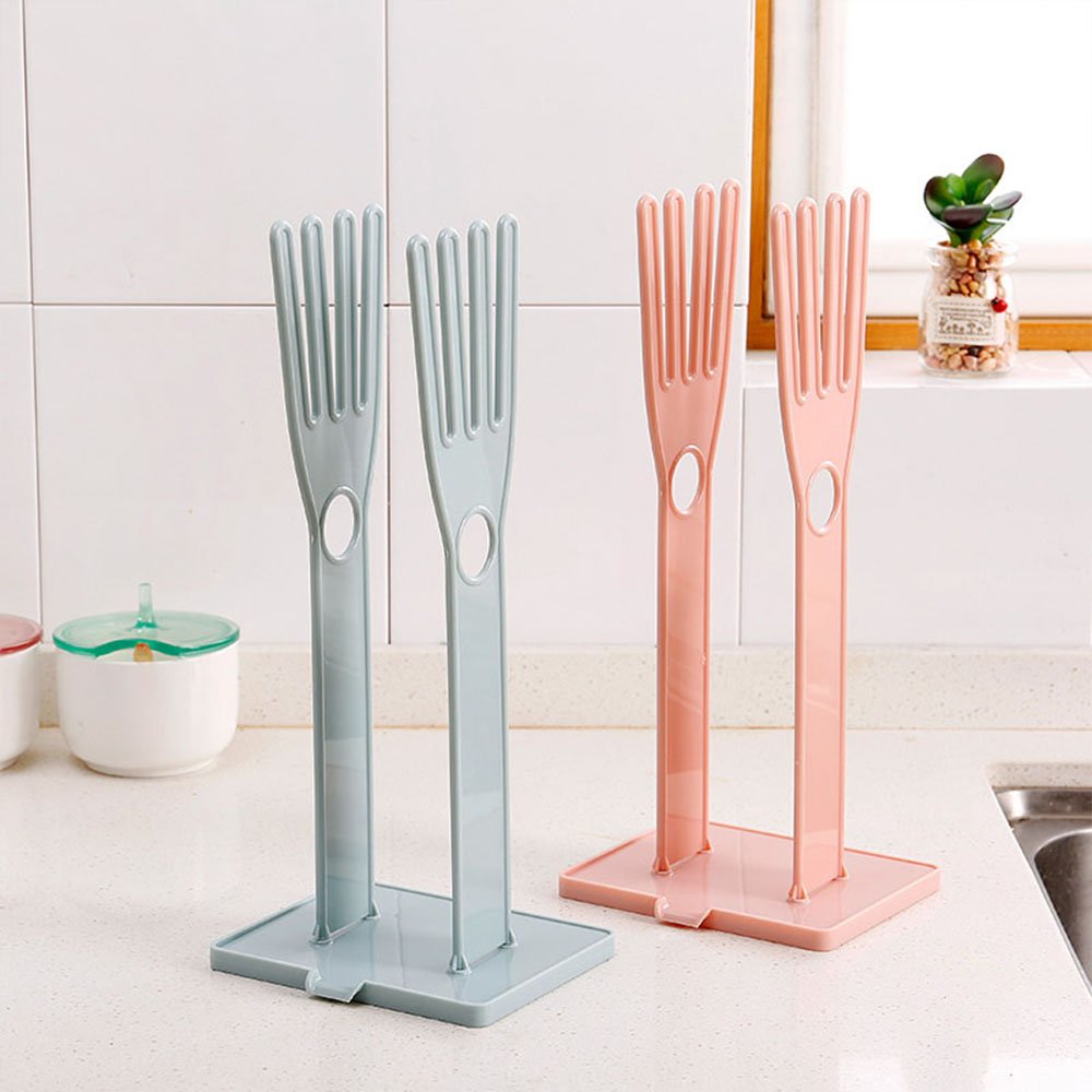 Everyfit Glove Drain Rack Glove Stand Holder Plastic Sink Stand Towel Storage Multi Use Tool, Towel Storage Holders, Kitchen Sink Shelf Food Storage Bag Holder gloves drying accessories holder (Blue)