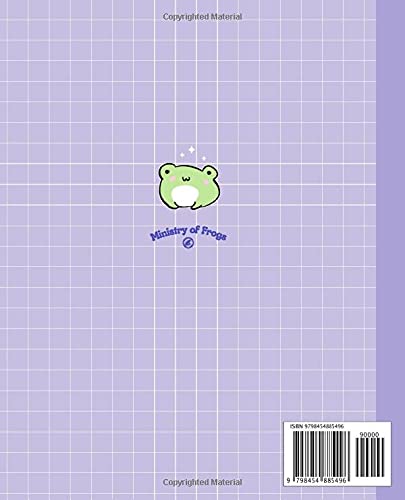 Composition Book: Cute Cat & Frogs | College Ruled Wide Lined Notebook | Pastel Purple Kawaii Aesthetic Journal for School