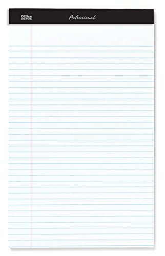 Office Depot Professional Legal Pad, 8 1/2in. x 14in., White, Legal Ruled, 50 Sheets, 4 Pads/Pack, 99490