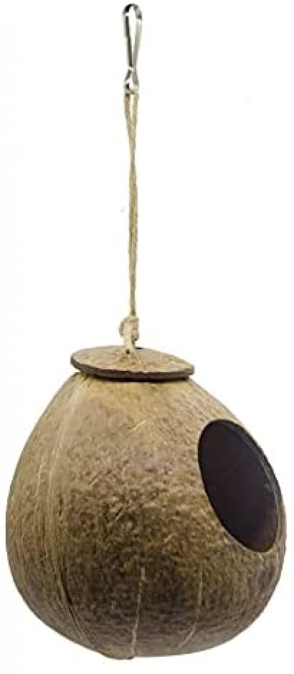 VIXPET Coconut Bird Nest Wooden Coconut Shell Nests Wood Handmade Nest House Hut Cage for Birds Pet Parrot -A