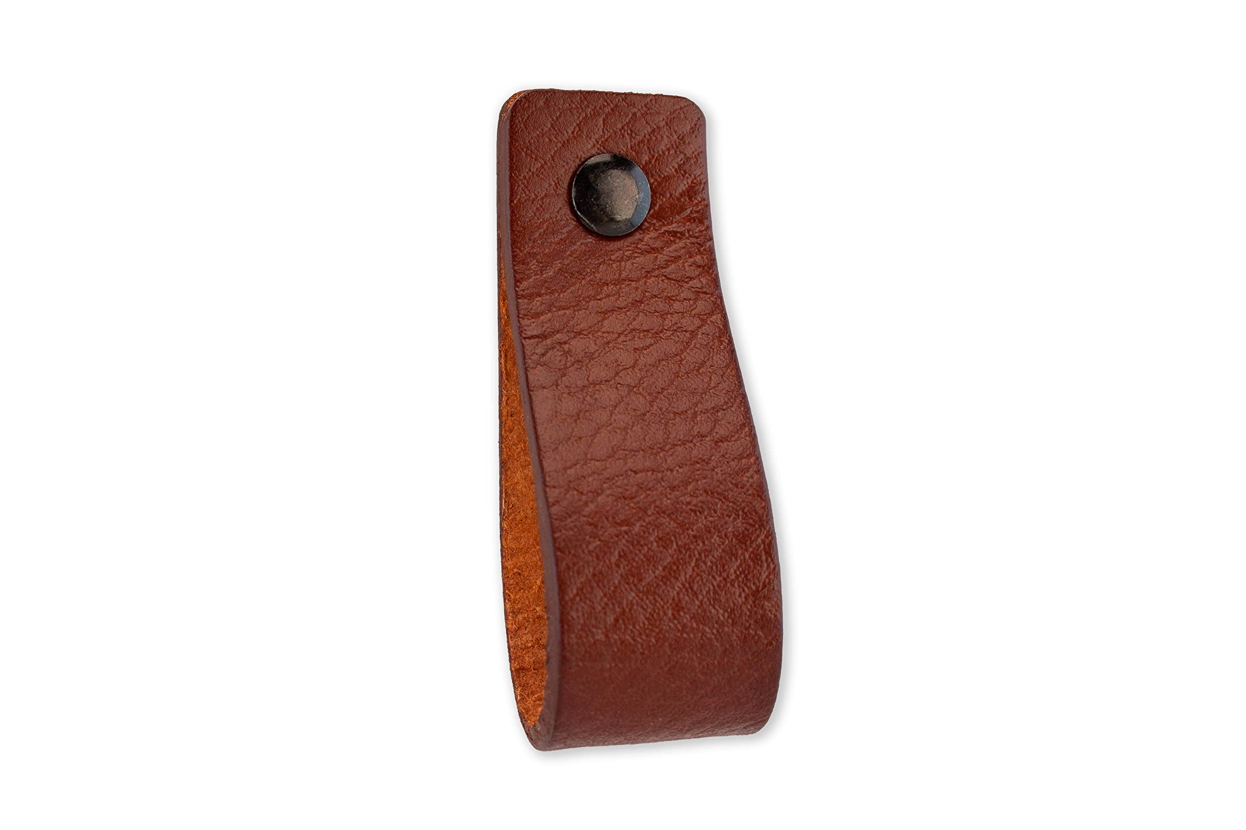 Brute Strength - Leather Drawer Pulls - Cognac - 6 pcs - 6-1/2 x 1 ββ - Leather Handle - Leather Dresser Pulls - Cabinet knobs Dresser knobs - Dresser Handles