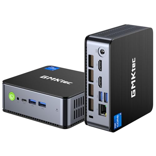 GMKtec Mini PC Intel Core i7 12650H (4.7GHz) Business Office Mini Computers Desktop Preinstalled Windows 11 Pro 24GB DDR5 Dual Channel 1TB Hard Drive SSD 4K, USB 4.0, WiFi 6, BT 5.2, Ethernet RJ45 LAN