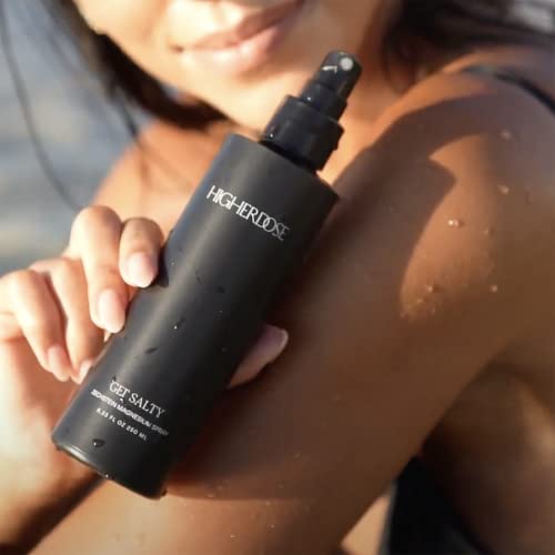 HigherDOSE Get Salty Spray: Magnesium Salt Spray, 250 ml of Purified Water & Magnesium - Relax and Absorb Electrolytes, Great for Post Work Out Sessions
