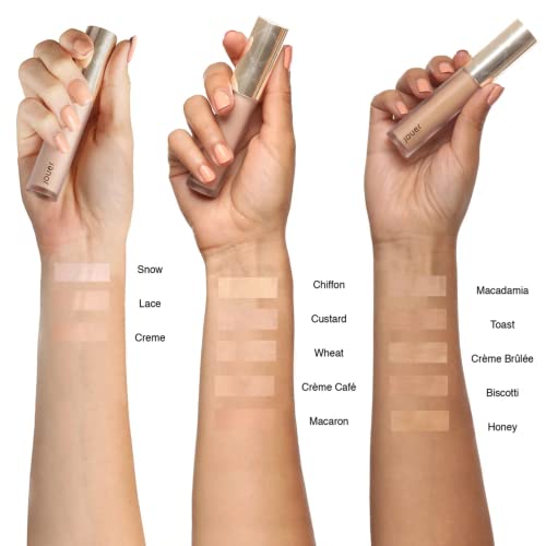 Jouer Essential High Coverage Liquid Concealer - Soft Matte Finish - 25 Shades - Healthy Ingredients - Paraben, Gluten & Cruelty Free - Vegan Friendly,Amber- Dark Skin with Golden Undertones