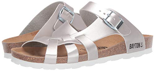 BAYTON womens Licha Sandal, Silver, 10