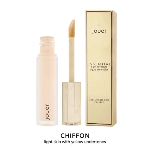 Jouer Essential High Coverage Liquid Concealer - Soft Matte Finish - 25 Shades - Healthy Ingredients - Paraben, Gluten & Cruelty Free - Vegan Friendly,Amber- Dark Skin with Golden Undertones