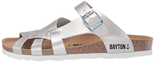 BAYTON womens Licha Sandal, Silver, 10