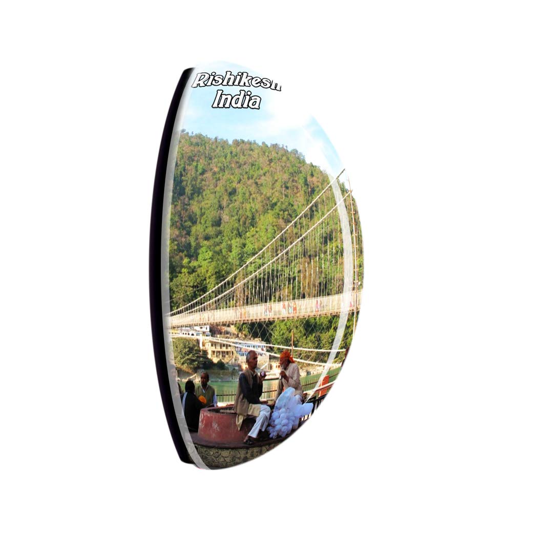 Lakshman Jhula Rishikesh India Fridge Magnet 3D Crystal Glass Tourist City Travel Souvenir Collection Gift Strong Refrigerator Sticker