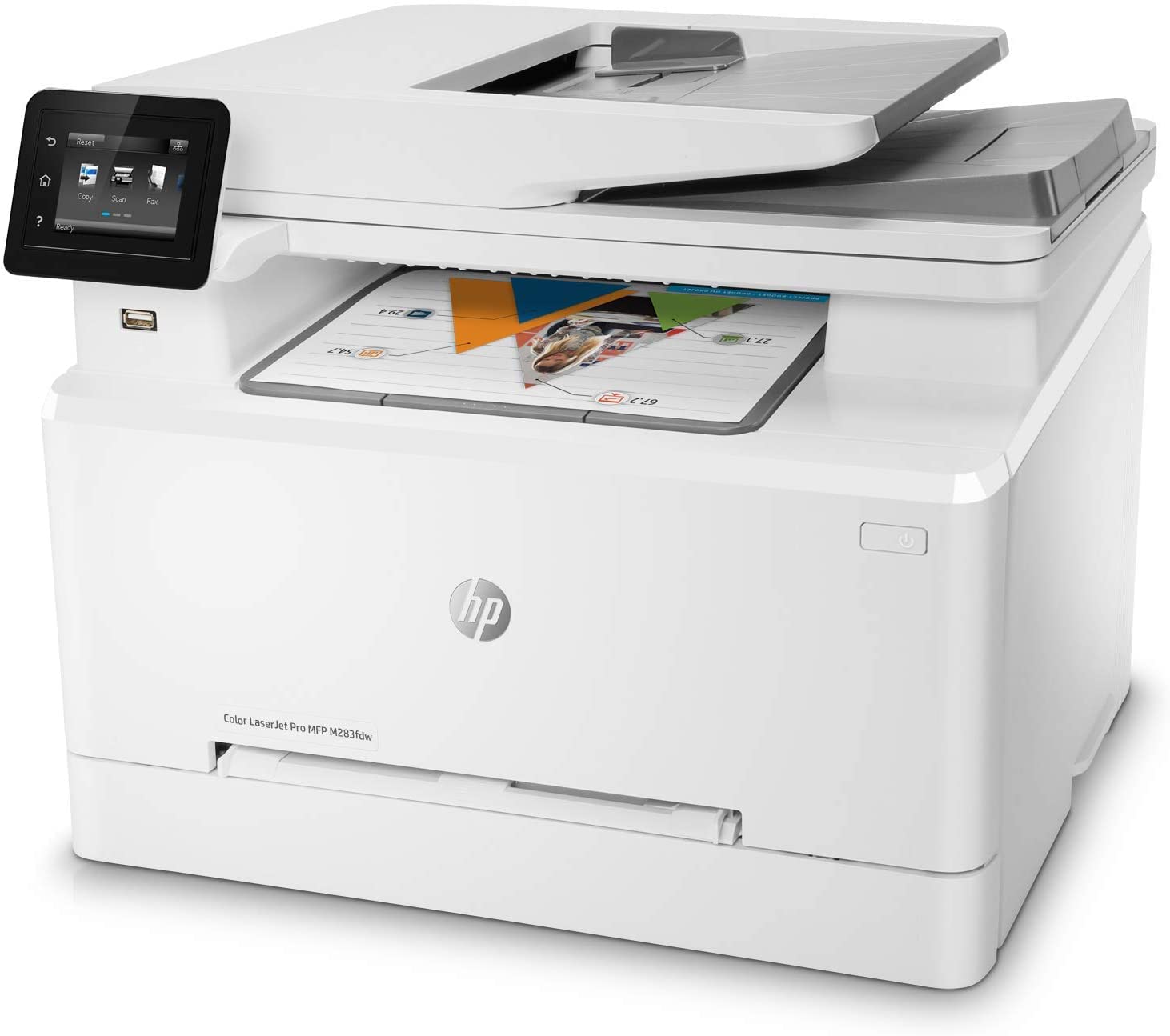 HP Color Laserjet Pro M283fdwB Wireless All-in-One Laser Printer, Print Scan Copy, Remote Mobile Print, Auto 2-Sided Printing, 22 ppm, 250-Sheet, Works with Alexa, Bundle with JAWFOAL Printer Cable