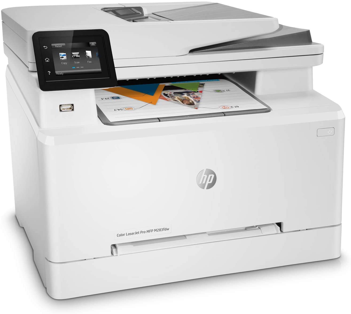 HP Color Laserjet Pro M283fdwB Wireless All-in-One Laser Printer, Print Scan Copy, Remote Mobile Print, Auto 2-Sided Printing, 22 ppm, 250-Sheet, Works with Alexa, Bundle with JAWFOAL Printer Cable