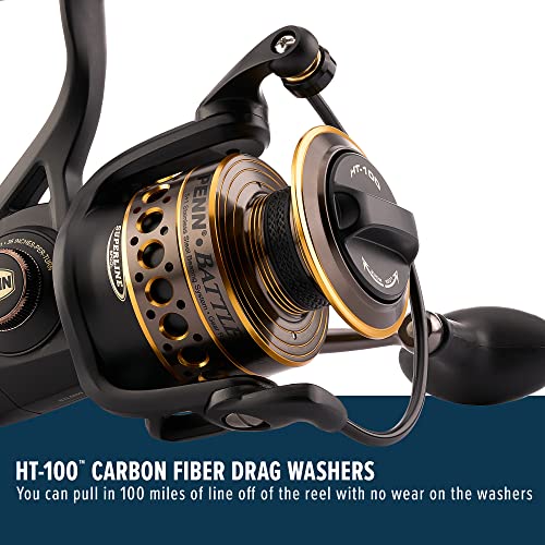 PENN Battle Spinning Reel Kit, Size 3000, Includes Reel Cover and Spare Anodized Aluminum Spool, Right/Left Handle Position, HT-100 Front Drag System
