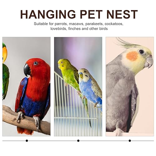 POPETPOP Coconut Shell Nest Bird Bed Bird Nest Tent Parrot Bed Parrot Supply Cage Parrot Hammock Bird Sleeping Tent Parrot Hut Bird Cage Hanging Hammock Bird House Parrot Nest Soft