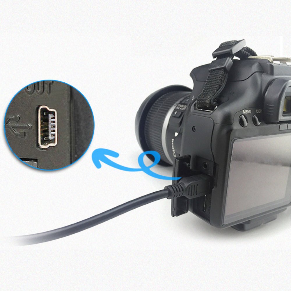 Sqrmekoko USB Interface Charging Data Transfer Cable Compatible with Canon PowerShot Digital Cameras & Camcorders (Black)