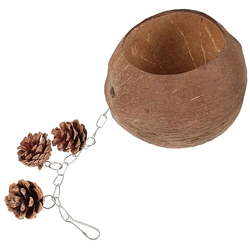 POPETPOP Coconut Shell Nest Bird Bed Bird Nest Tent Parrot Bed Parrot Supply Cage Parrot Hammock Bird Sleeping Tent Parrot Hut Bird Cage Hanging Hammock Bird House Parrot Nest Soft