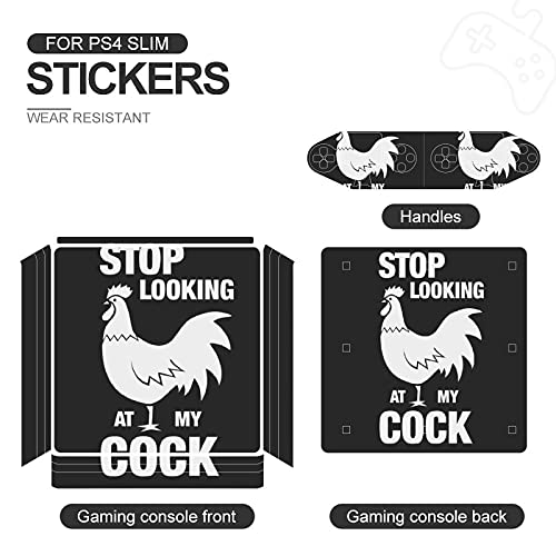 PS4 Slim game console skin sticker protective cover Stop Staring at My Cock PS4 Slim console and 2PCS whole body protective skin skin sticker
