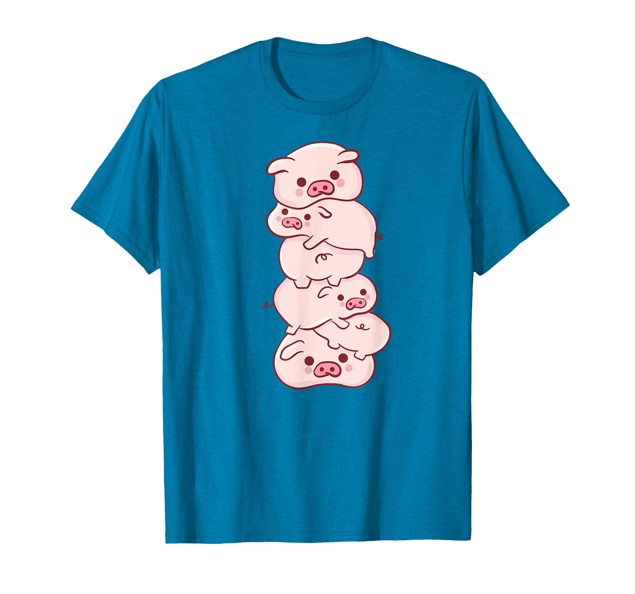 Pigs On A Pile - Cute Kawaii Anime - Pig Aesthetic Japanese T-Shirt