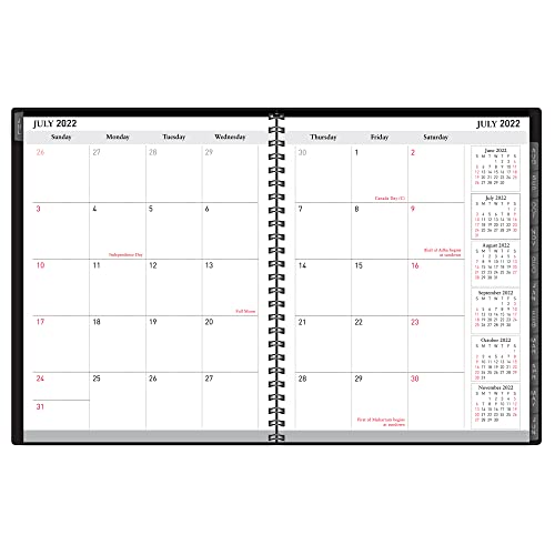 Office Depot® Brand 18-Month Weekly/Monthly Academic Planner, 6" x 8", 30% Recycled, Black, July 2022 To December 2023
