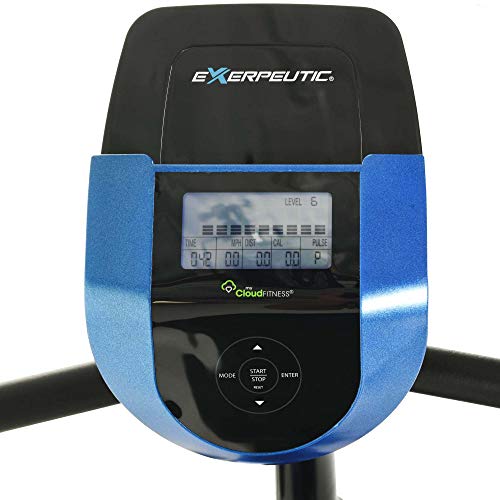 Exerpeutic Recumbent Exercise Bike Bluetooth with 24 Pre-Set Programs | Easy Step Thru| 16 Levels of Resistance