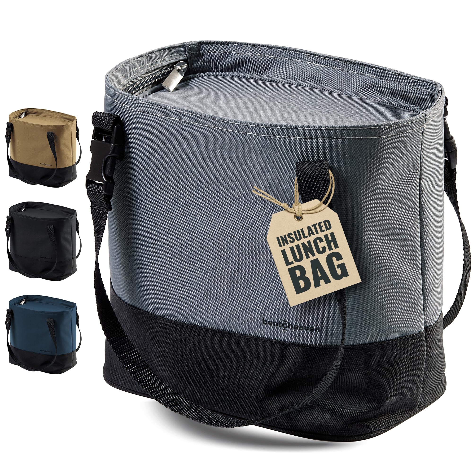 Insulated Lunch Tote for Work and School with Durable Materials, Variable Strap/Handler, Wide Opening - Cooler Lunch Bag for Women & Men - Fits All Bentoheaven Bento Lunch Boxes and Other Containers