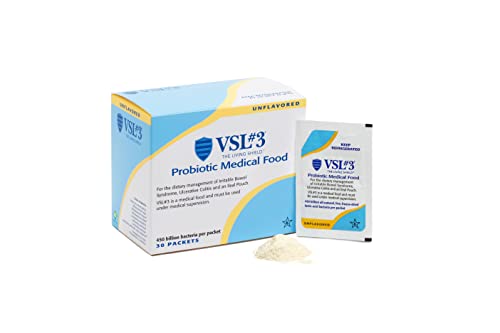 VSL#3 Probiotics Medical Food for Dietary Management of Ulcerative Colitis (UC), High Potency & Dose, Refrigerated Probiotic Powder 450 Billion CFU 30 Pack #1 Gastro Recommended Multi-Strain Probiotic