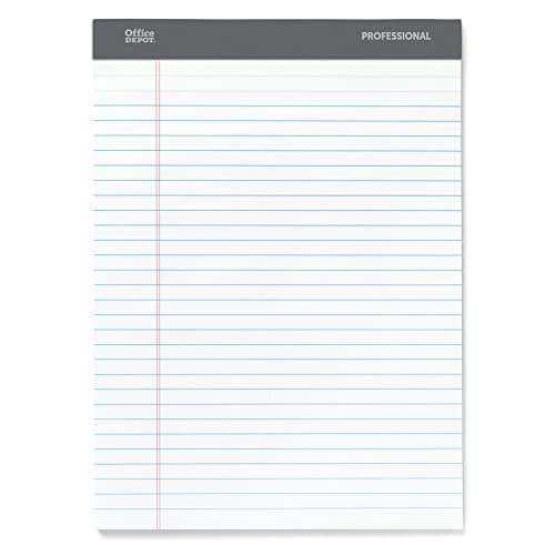 Office Depot Professional Legal Pad, 8 1/2in. x 11 3/4in., Legal Ruled, 50 Sheets Per Pad, White, Pack Of 8 Pads, 99528