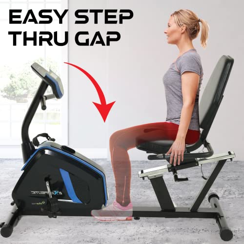 Exerpeutic Recumbent Exercise Bike Bluetooth with 24 Pre-Set Programs | Easy Step Thru| 16 Levels of Resistance