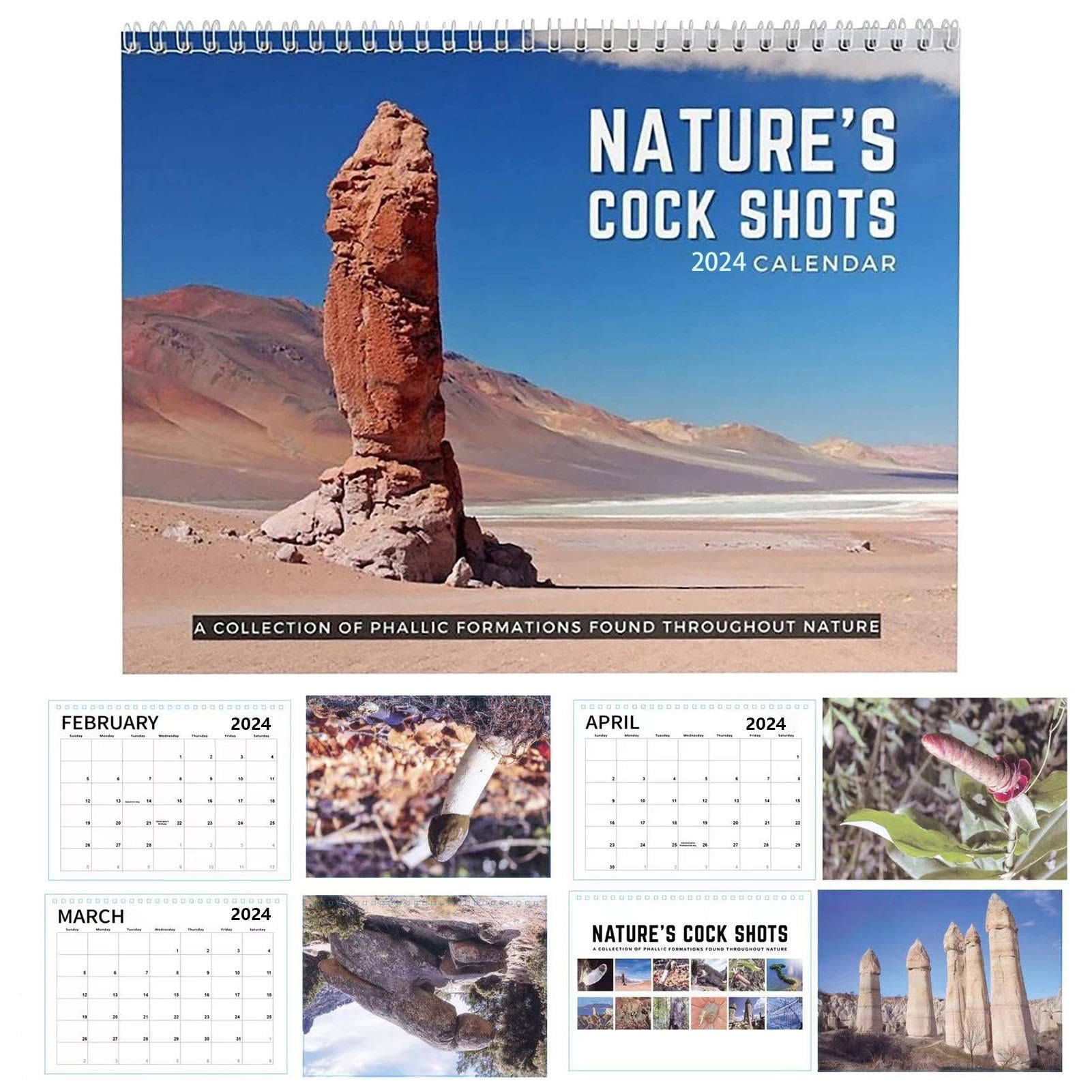 Nature's Dicks Calendar 2024, Nature's Cock Shots 2024 Calendar, Funny Calendar, Joke Present, Dicks Of Nature Wall Calendar, Hangable Wall Calendar Prank Gift