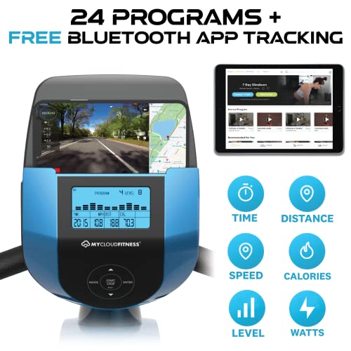 Exerpeutic Recumbent Exercise Bike Bluetooth with 24 Pre-Set Programs | Easy Step Thru| 16 Levels of Resistance