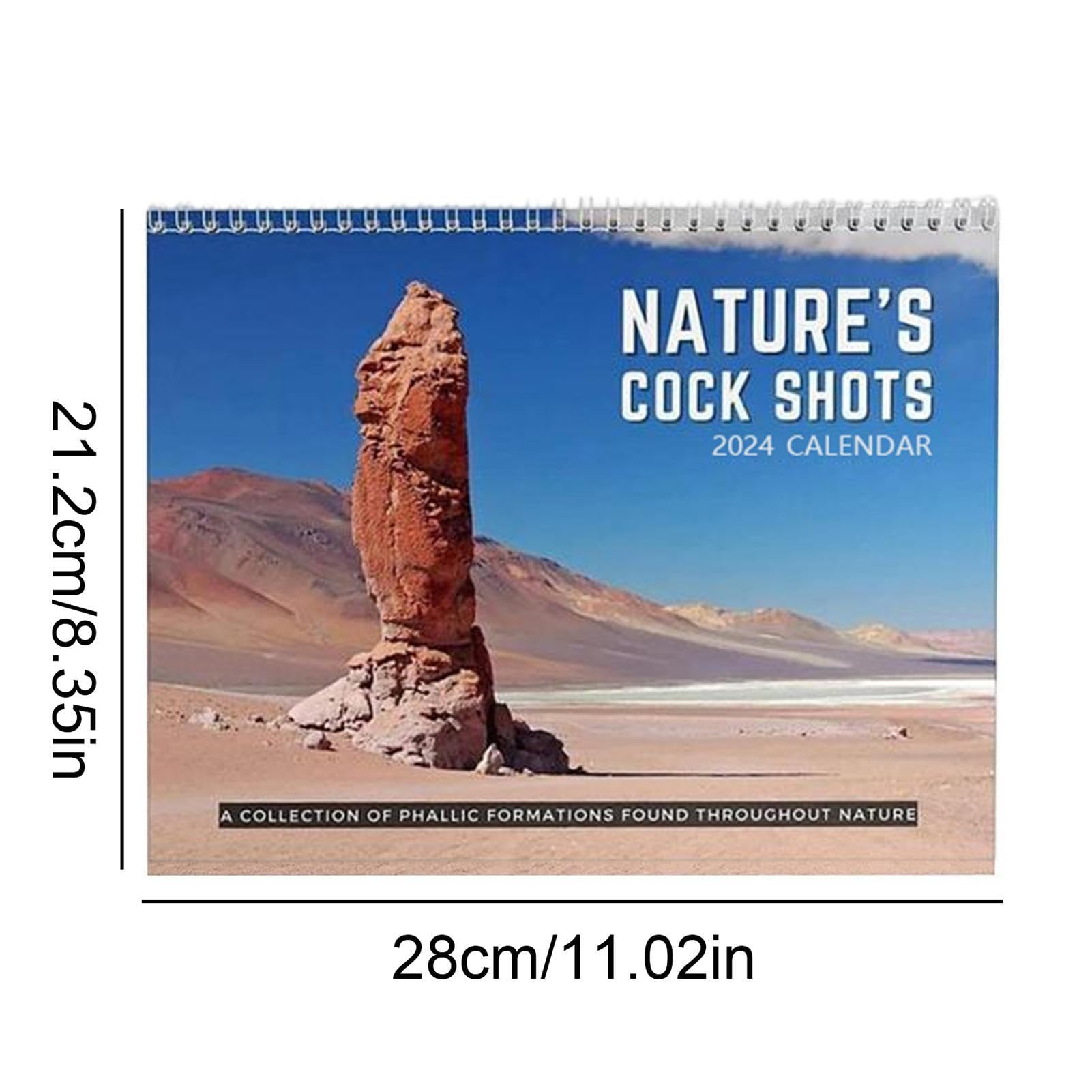Nature's Dicks Calendar 2024, Nature's Cock Shots 2024 Calendar, Funny Calendar, Joke Present, Dicks Of Nature Wall Calendar, Hangable Wall Calendar Prank Gift