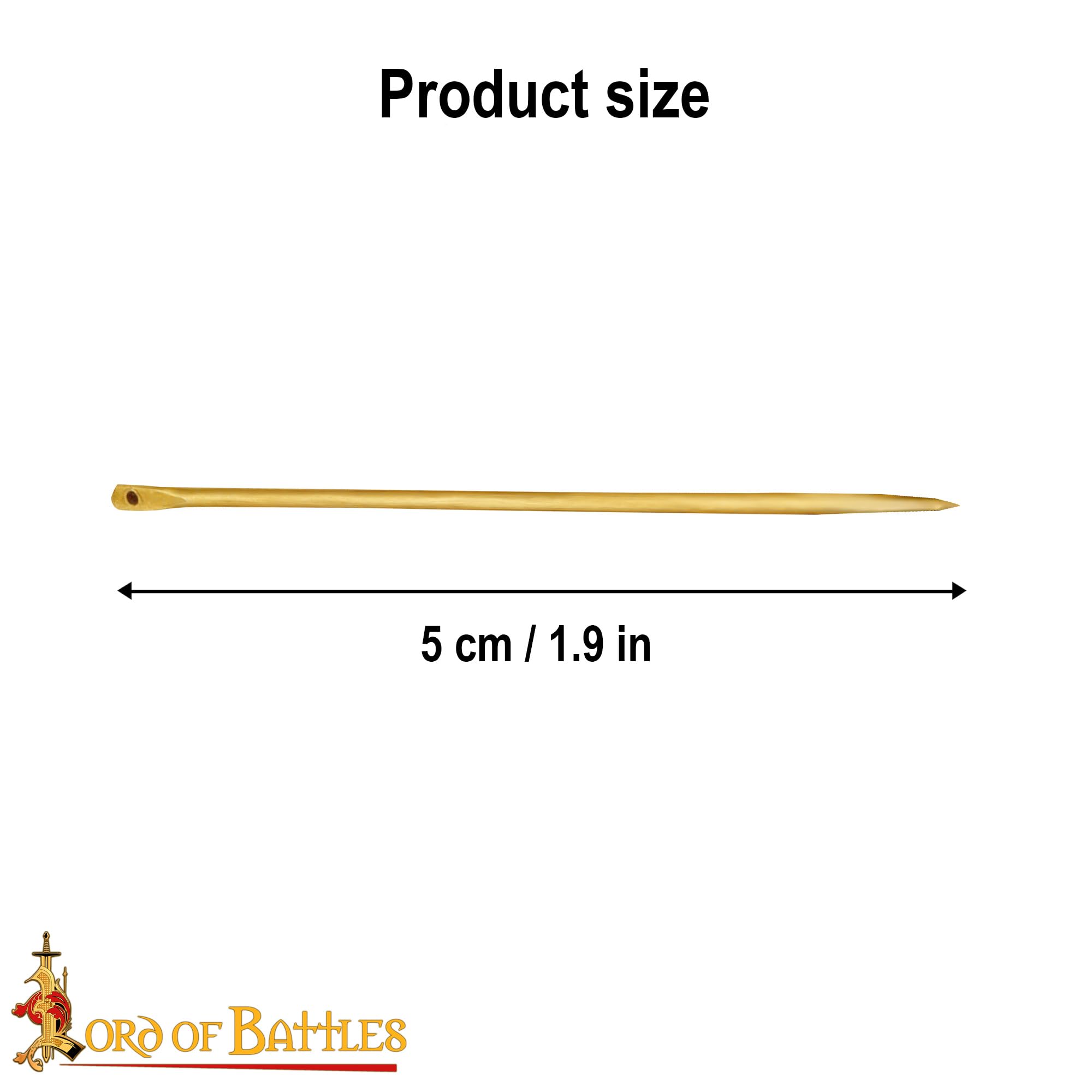 Lord of Battles Medieval Needle Viking Embroidery Needle Handmade Knitting Needles Binding Tool, Multipurpose Weaving/Knitting/Stitching Needles for Craft Work (Set of 6, Brass Needles - 2.3")