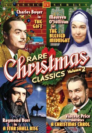 Ultimate Christmas Gift, Volume 3. 5-disc set incl. 1 DVD containing rare TV Christmas Classics: Charles Boyer in "The Gift", Maureen O'Sullivan in "The Blessed Midnight", Ramond Burr in "A Star Shall Rise", and Vincent Price narrates "A Christmas Carol",