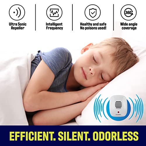 Bell + Howell Ultrasonic Pest Repeller Home Kit (Pack of 4), Ultrasonic Pest Repeller, Pest Repellent for Home, Bedroom, Office, Kitchen, Warehouse, Hotel, Safe for Human and Pet