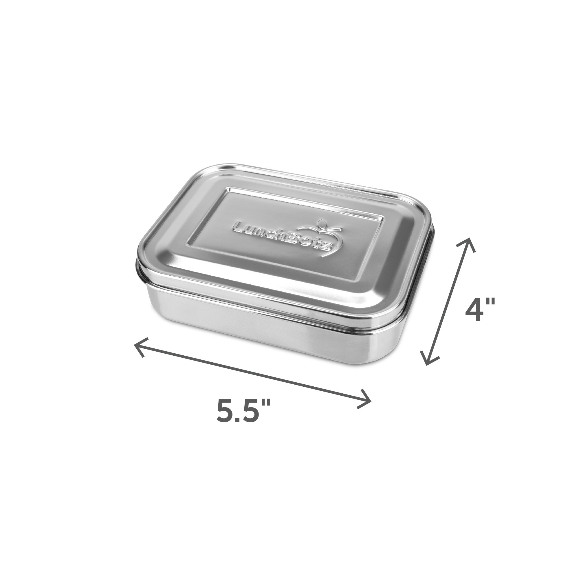 LunchBots Small Snack Packer Toddler Bento Box - Extra Small Divided Stainless Steel Snack Container - 2 Compartments for Fruits, Vegetables and Finger Foods - Dishwasher Safe β Stainless Lid