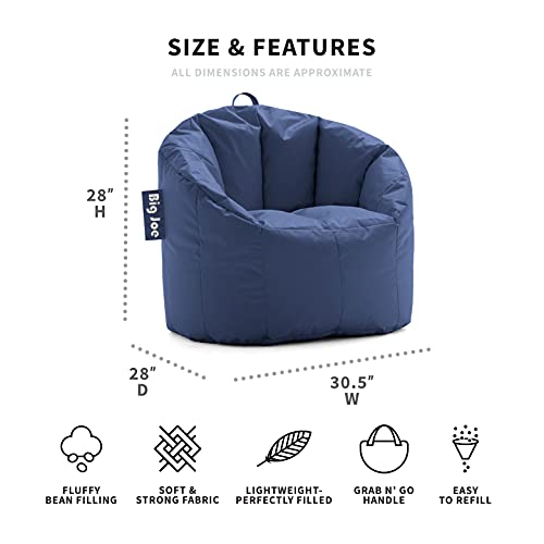 Big Joe Milano Bean Bag Chair, Navy Smartmax, 2.5ft & Milano Bean Bag Chair, Red Smartmax, 2.5ft